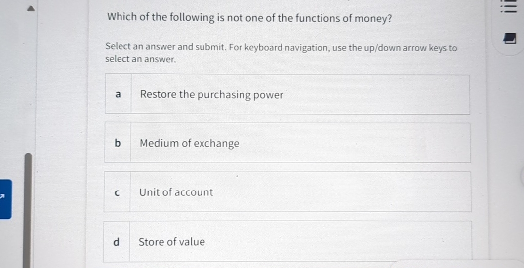 Solved Which of the following is not one of the functions of | Chegg.com