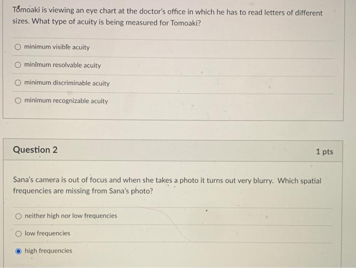 Solved Tómoaki is viewing an eye chart at the doctor's | Chegg.com