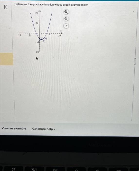 Solved Determine the quadratic function whose graph is given | Chegg.com