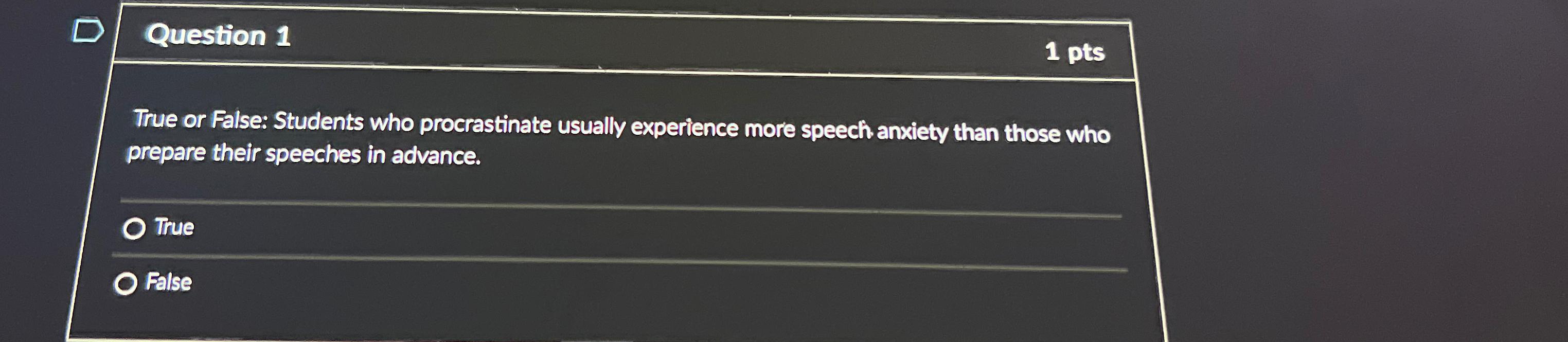 Solved Question 11 ﻿ptsTrue or False: Students who | Chegg.com
