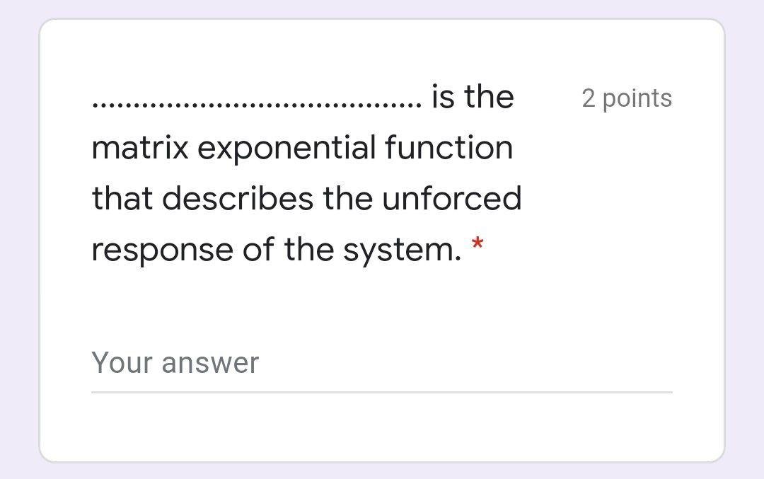 Solved ...... is the 2 points matrix exponential function | Chegg.com