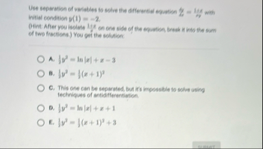 Solved Use separation of variables to solve the differential | Chegg.com