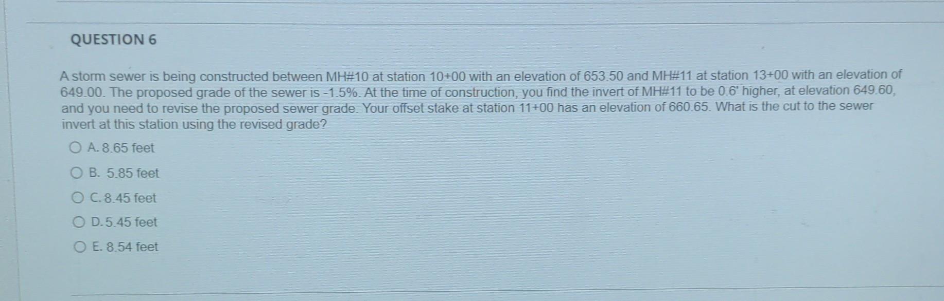 Solved A storm sewer is being constructed between MH\#10 at | Chegg.com