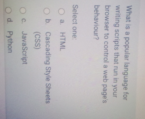 Solved What is a popular language for writing scripts that | Chegg.com