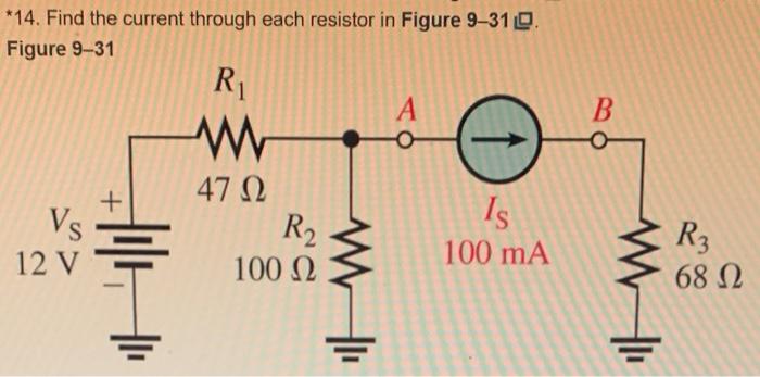 Solved *14. Find the current through each resistor in Figure | Chegg.com