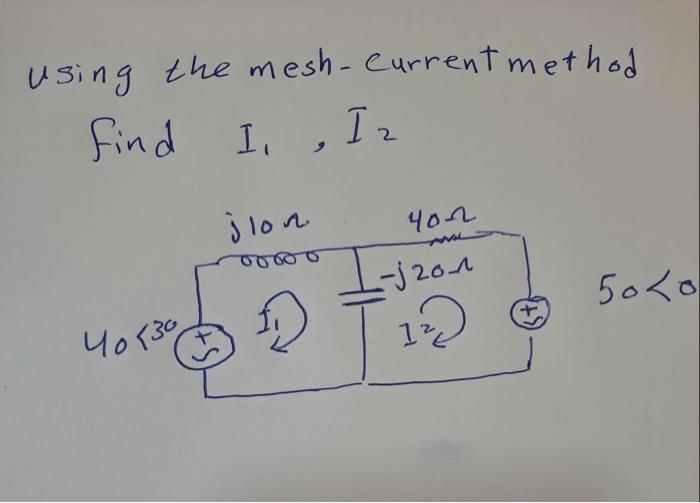 Solved using the mesh-currentmethod find I1,I2 | Chegg.com