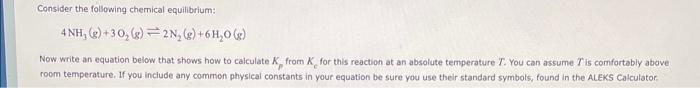 Solved Consider the following chemical equilibrium: 4NH3( | Chegg.com