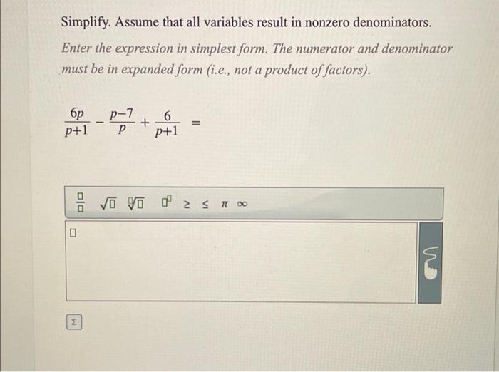 Solved Simplify. Assume that all variables result in nonzero | Chegg.com