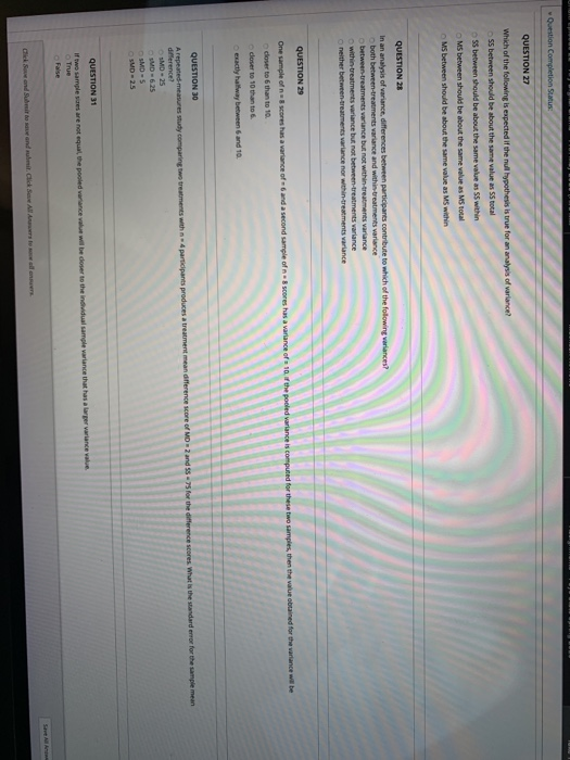 Solved Question Completion Status: QUESTION 27 Which of the | Chegg.com