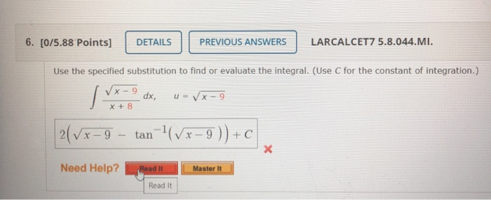 Solved 1. [-14.54 Points) DETAILS LARCALCET7 5.6.004. MY | Chegg.com