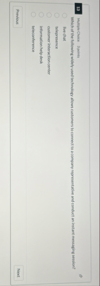 Solved 13Murtiple Choice3 ﻿pointsWhich of the following | Chegg.com