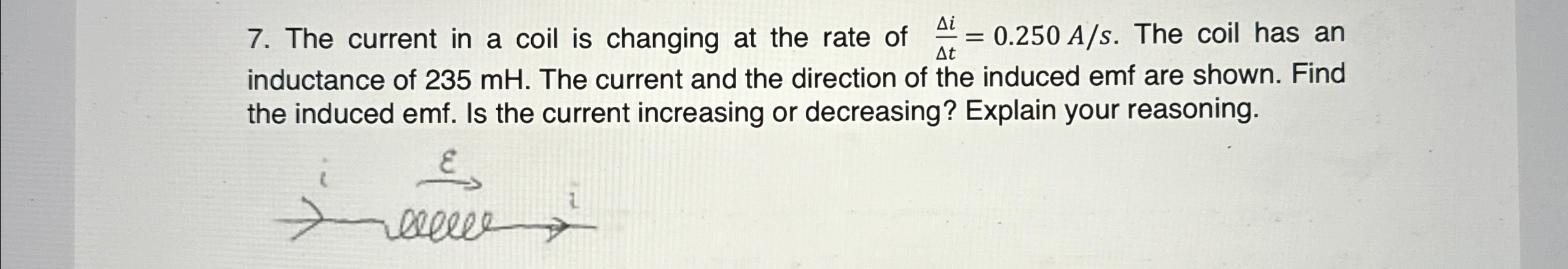 Solved The current in a coil is changing at the rate of | Chegg.com