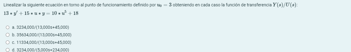Solved Linearize the following equation around the operating | Chegg.com