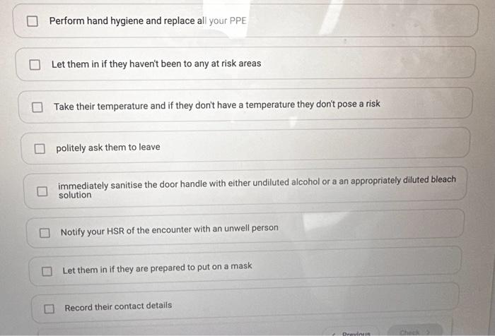 Solved Perform hand hygiene and replace all your PPE Let | Chegg.com