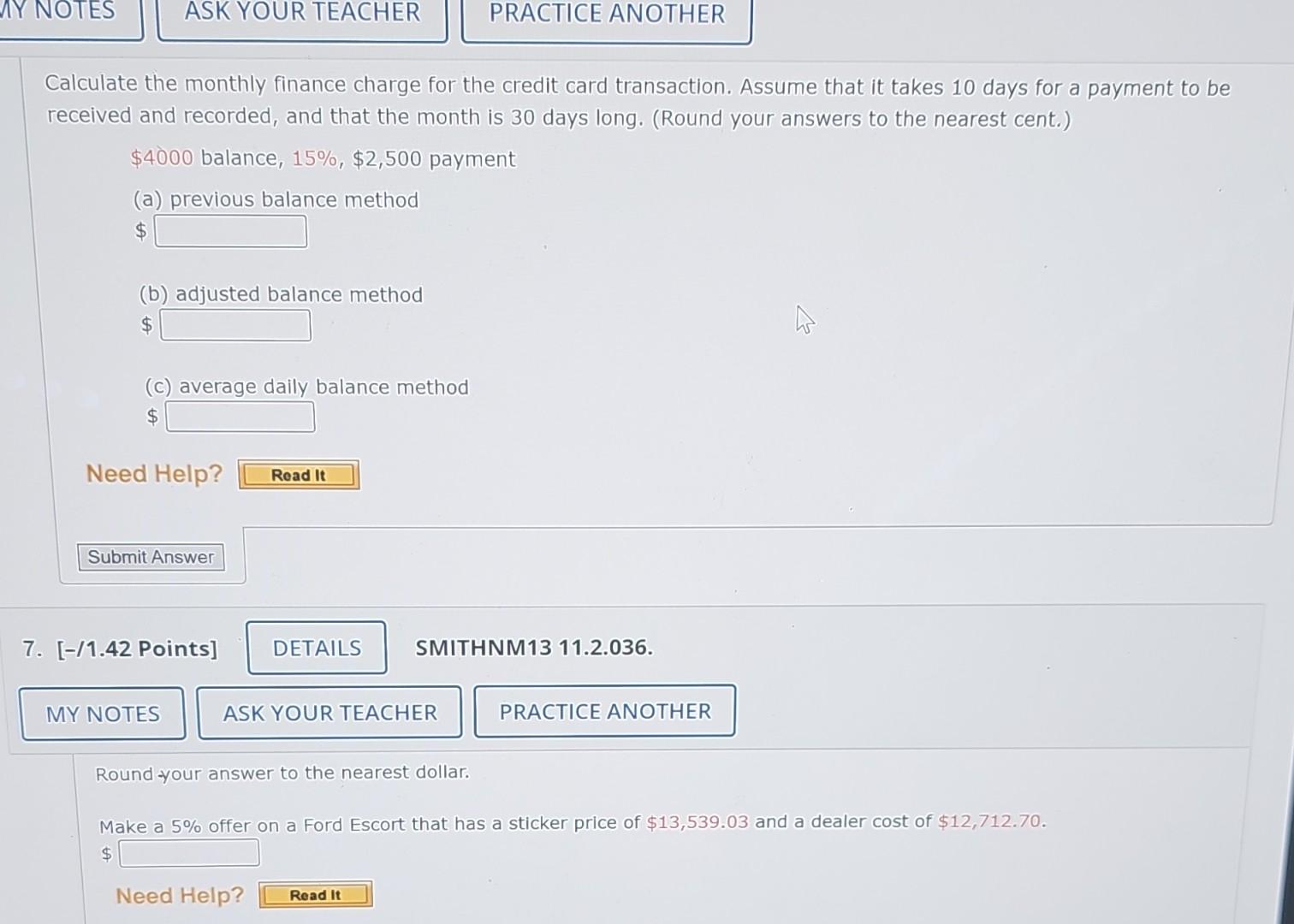 Solved A car dealer carries out the following calculations. | Chegg.com