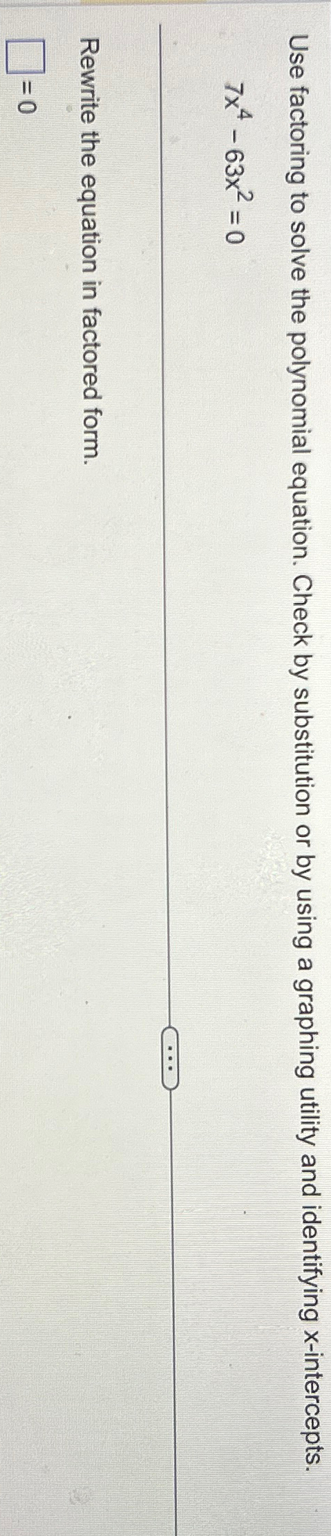 Use factoring to solve the polynomial equation. Check | Chegg.com