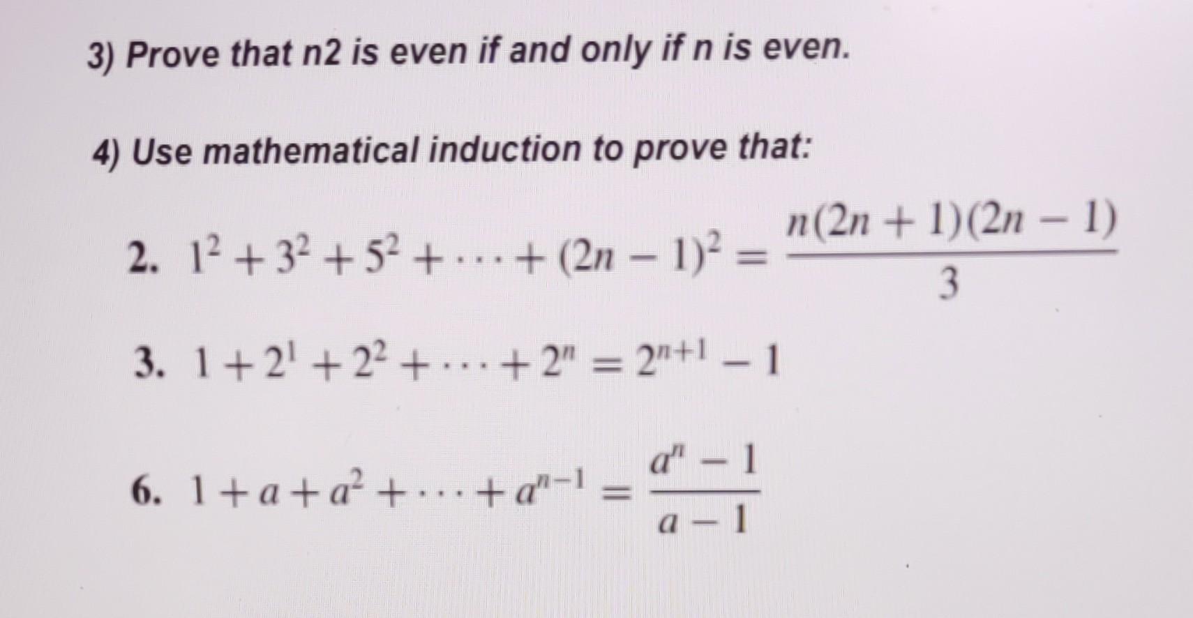 Solved 3) Prove that n2 is even if and only if n is even. 4) | Chegg.com Solved 3) Prove that n2 is even if and only if n is even. 4) | Chegg.com