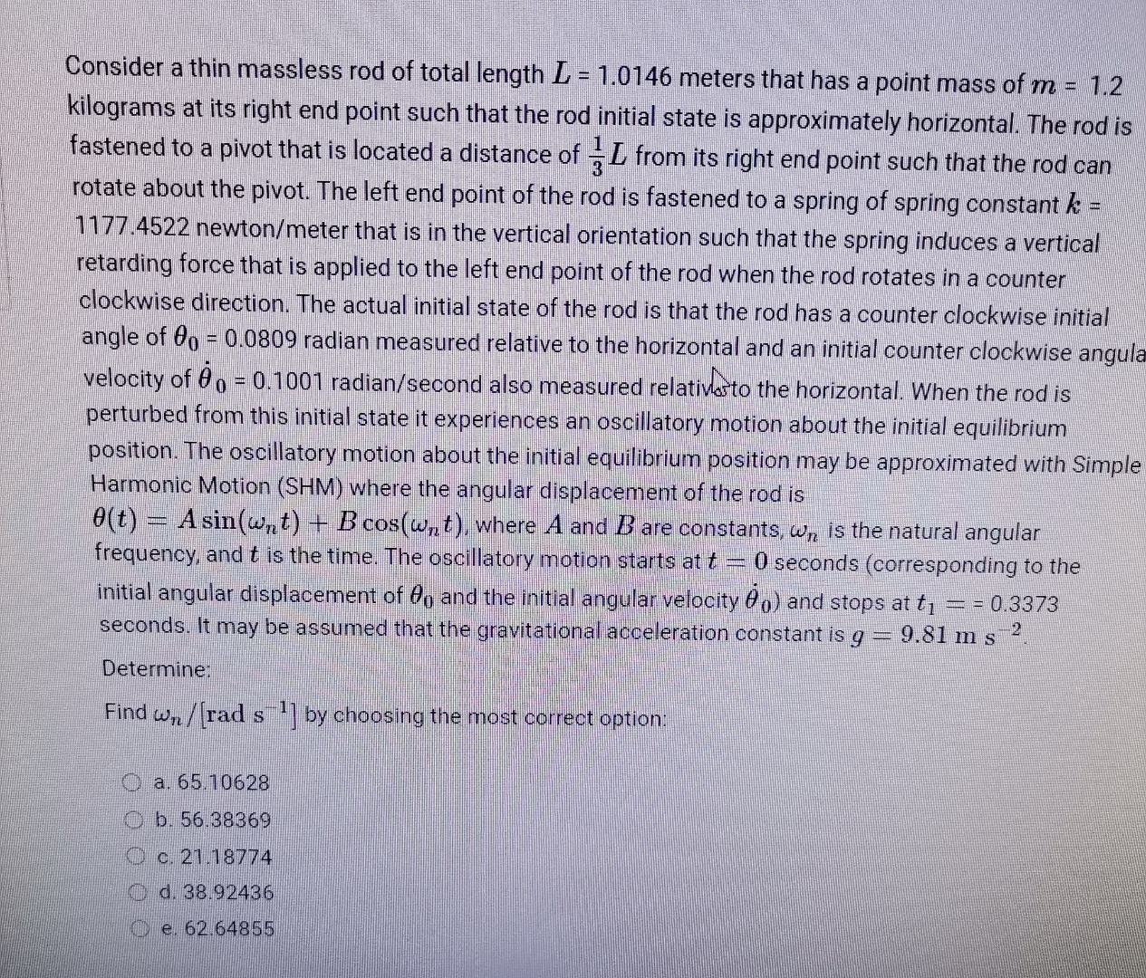 Solved Consider a thin massless rod of total length L=1.0146 | Chegg.com