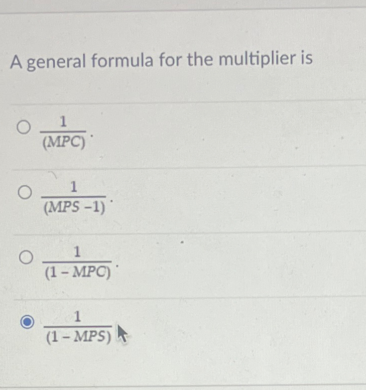 Solved A general formula for the multiplier | Chegg.com