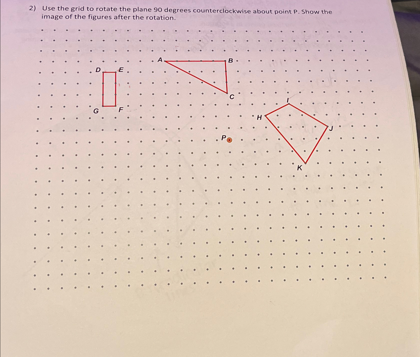 Solved Use the grid to rotate the plane 90 ﻿degrees | Chegg.com