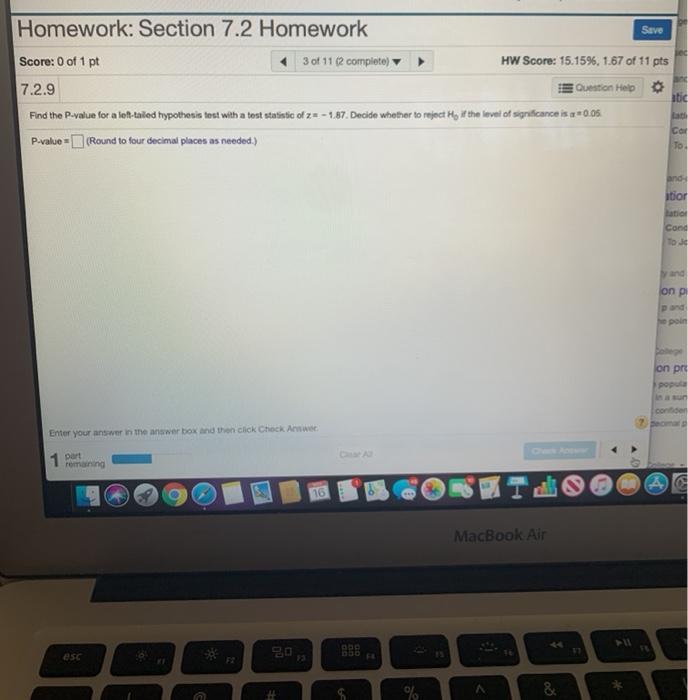 Solved Save Homework Section 7 2 Homework Score 0 Of 1 Pt