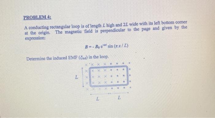 Solved PROBLEM 4: A conducting rectangular loop is of length | Chegg.com