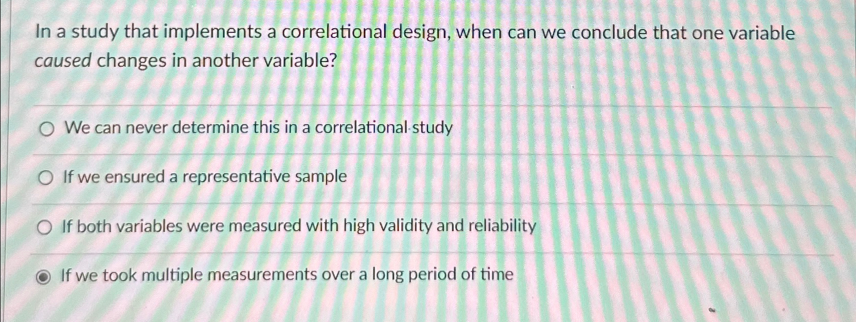 Solved In a study that implements a correlational design, | Chegg.com