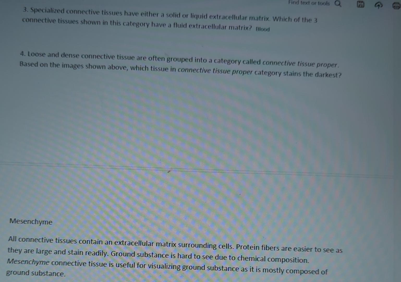 Solved Find text or tools3. ﻿Specialized connective tissues | Chegg.com