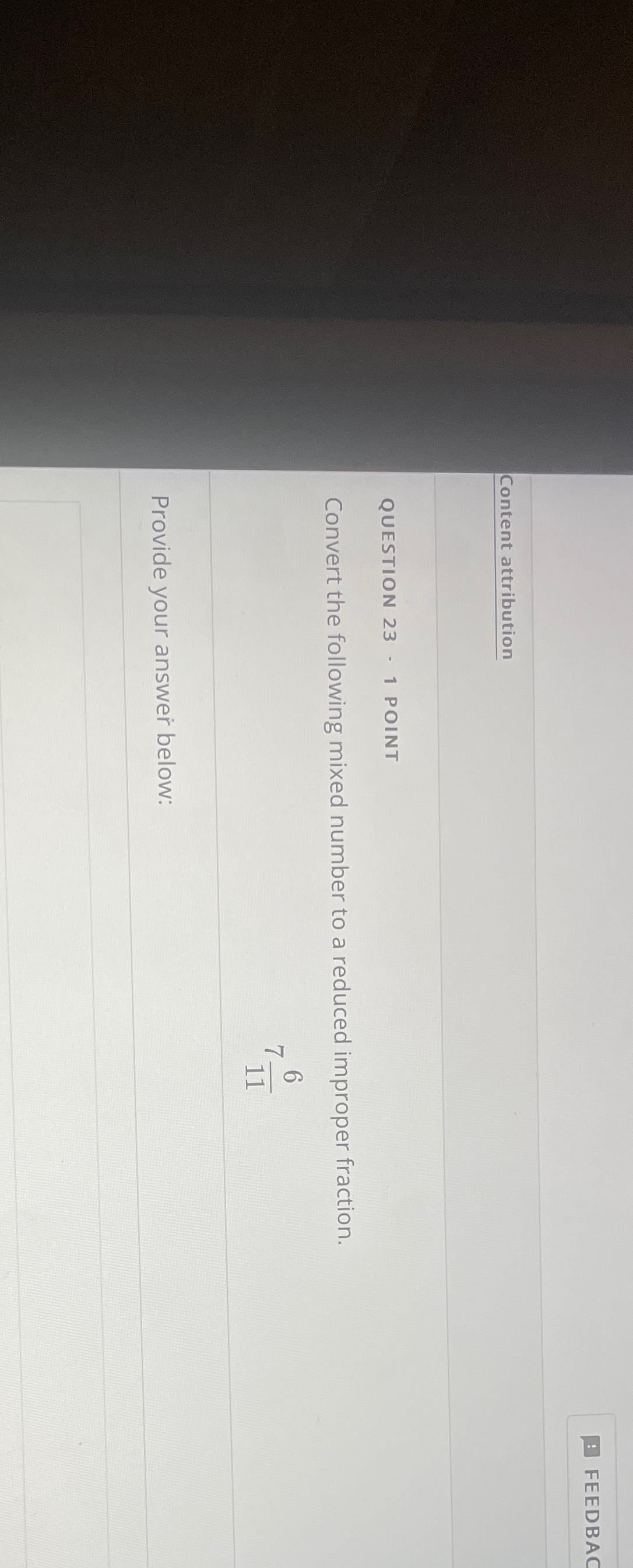 Solved FEEDBACContent attributionQUESTION 23 - 1 | Chegg.com