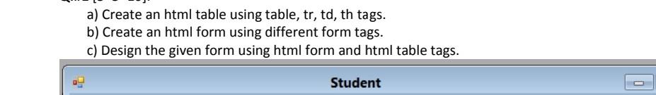 Solved a) Create an html table using table, tr, td, th tags. | Chegg.com