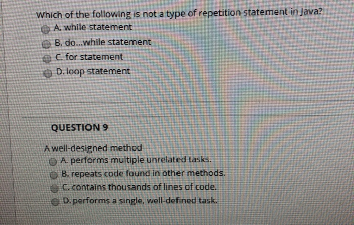 Solved Which of the following is not a type of repetition | Chegg.com
