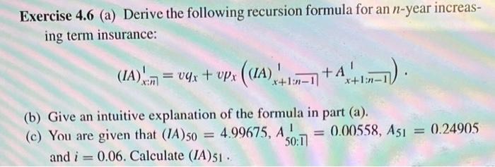 Solved Exercise 4.6 (a) Derive the following recursion | Chegg.com