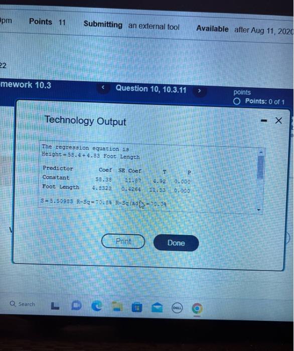 Solved The accompanying technology output was obtained by | Chegg.com