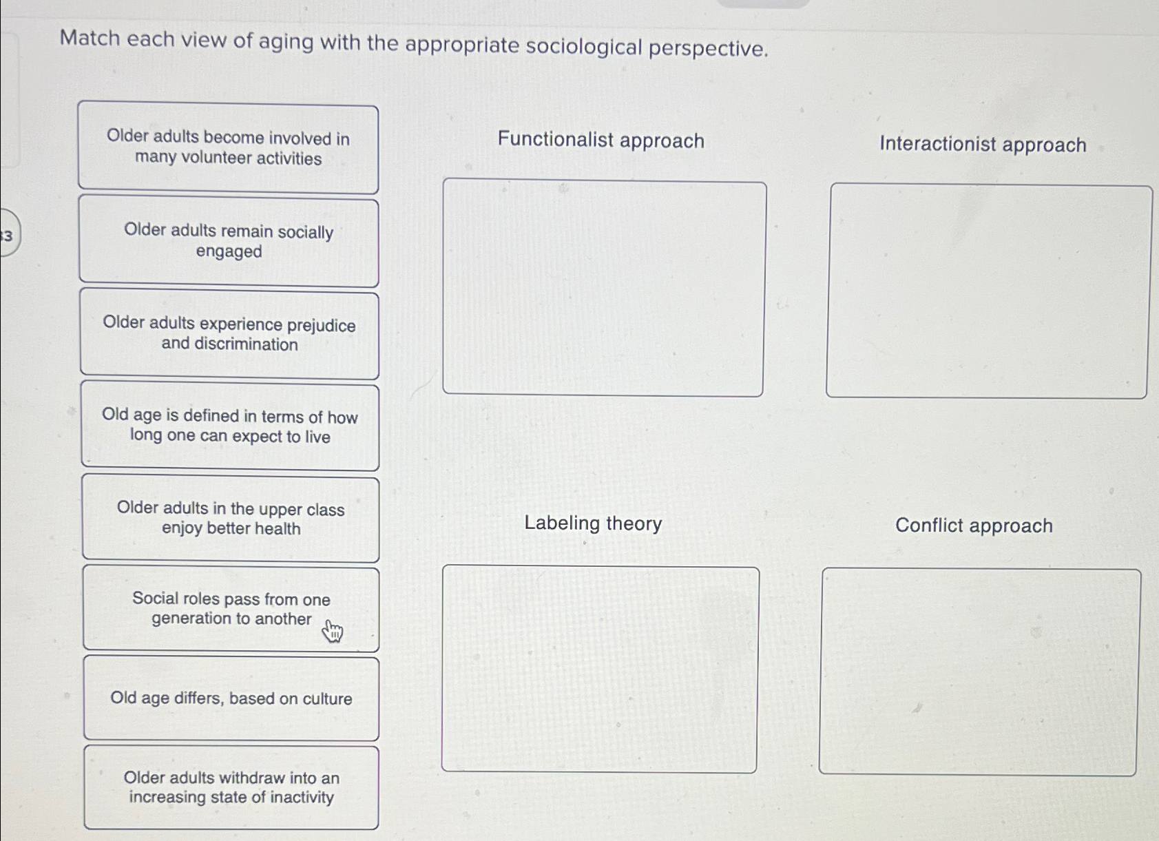 Solved Match each view of aging with the appropriate | Chegg.com