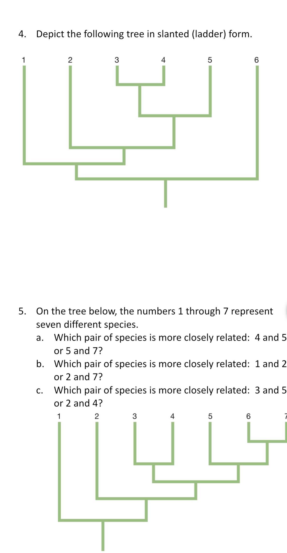 Solved Depict the following tree in slanted (ladder) | Chegg.com