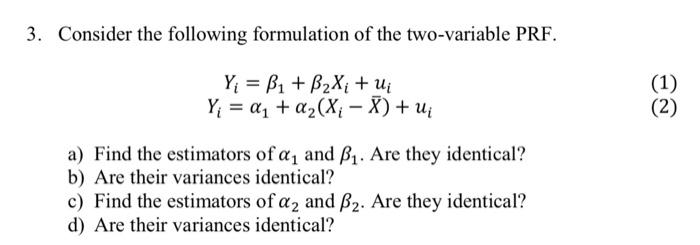 Solved Consider the following formulation of the | Chegg.com