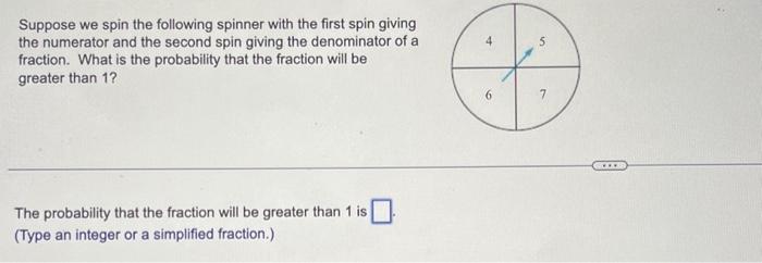 Solved Suppose we spin the following spinner with the first | Chegg.com