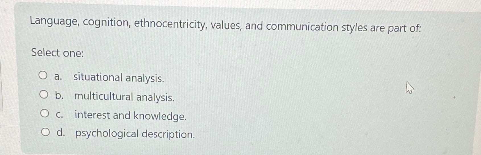 Solved Language, cognition, ethnocentricity, values, and | Chegg.com