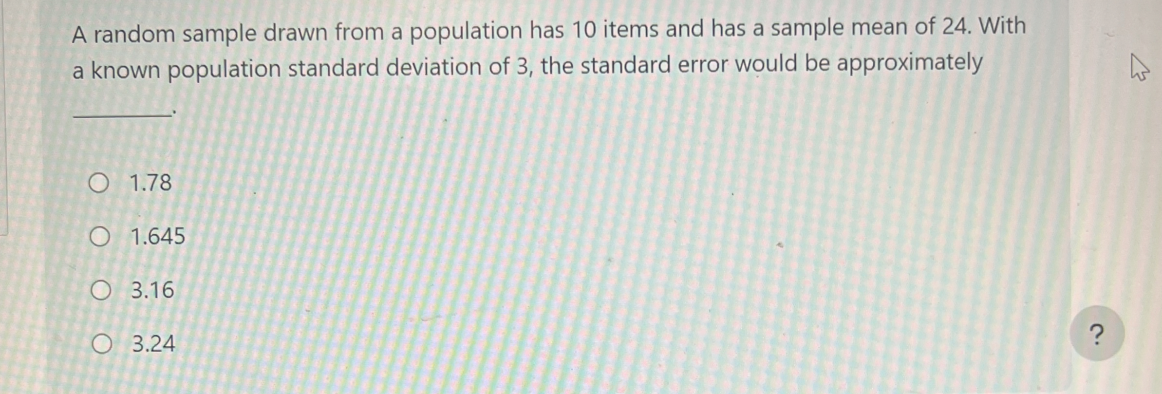Solved A random sample drawn from a population has 10 ﻿items | Chegg.com