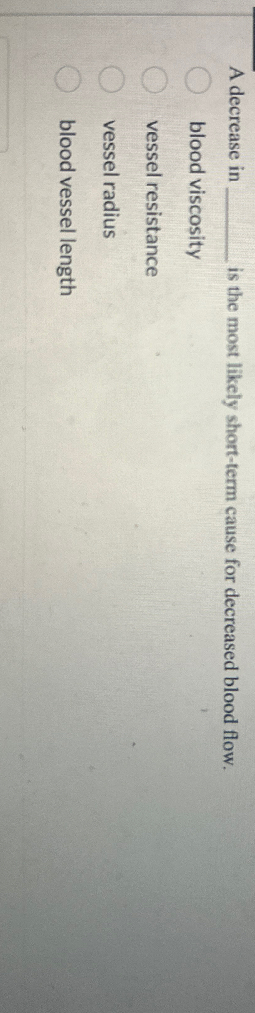 Solved A decrease in q, ﻿is the most likely short-term cause | Chegg.com