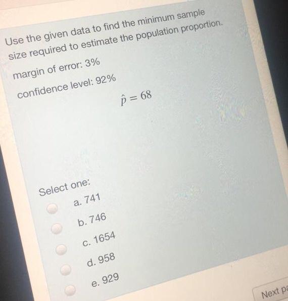 Solved Use the given data to find the minimum sample size | Chegg.com