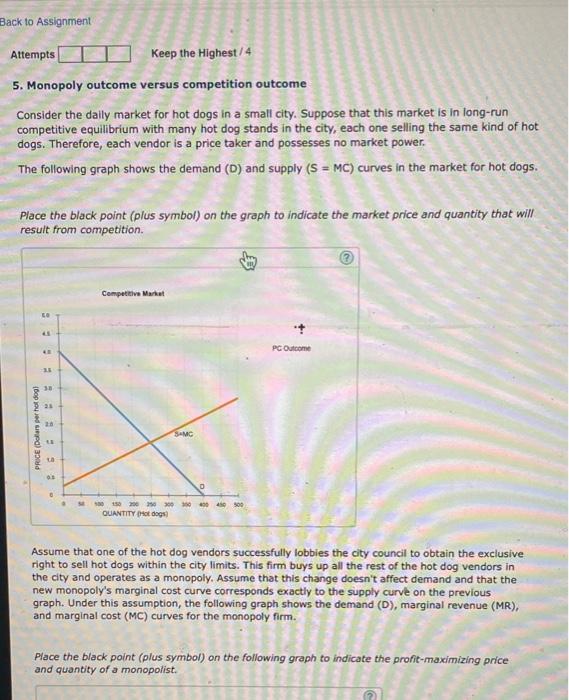 Solved Back to Assignment Attempts Keep the Highest/4 5. | Chegg.com