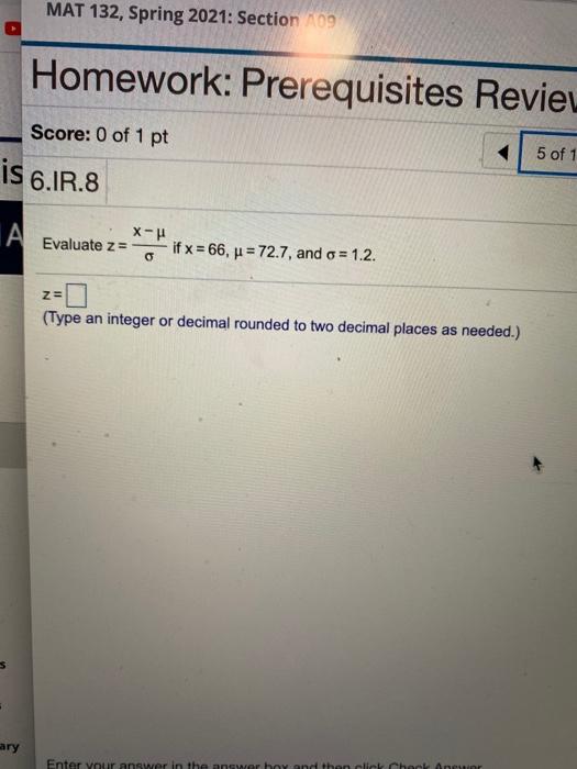 Solved MAT 132, Spring 2021: Section 09 Homework: | Chegg.com