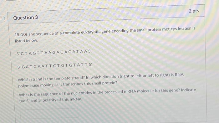 Solved 2 pts Question 3 15-10) The sequence of a complete | Chegg.com