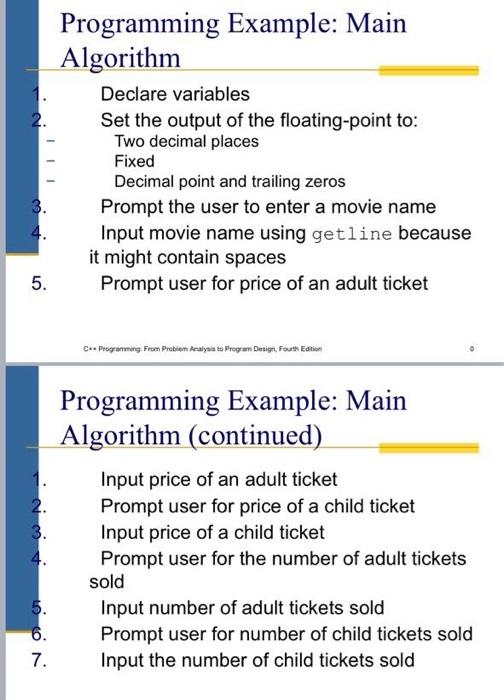 Solved Inputs: movie name, adult and child ticket price, # | Chegg.com