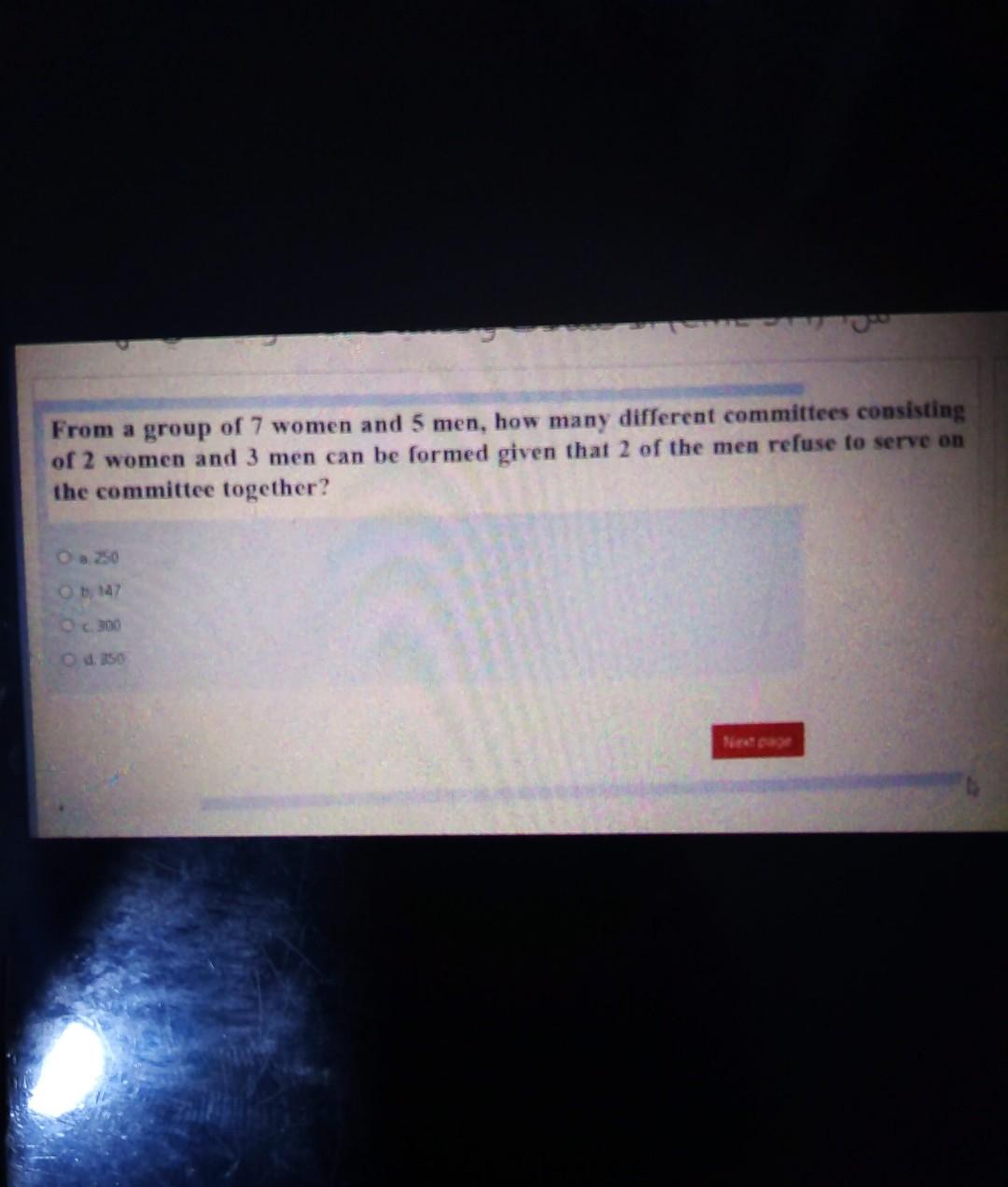 Solved From a group of 7 women and 5 men, how many different | Chegg.com