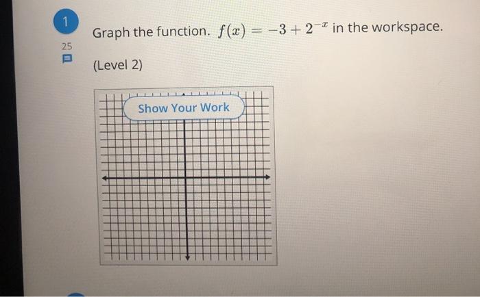Solved 1 Graph the function. f(x) = -3+2" in the workspace. | Chegg.com