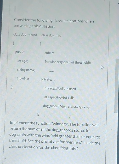 Solved Consider the following class declarations when | Chegg.com