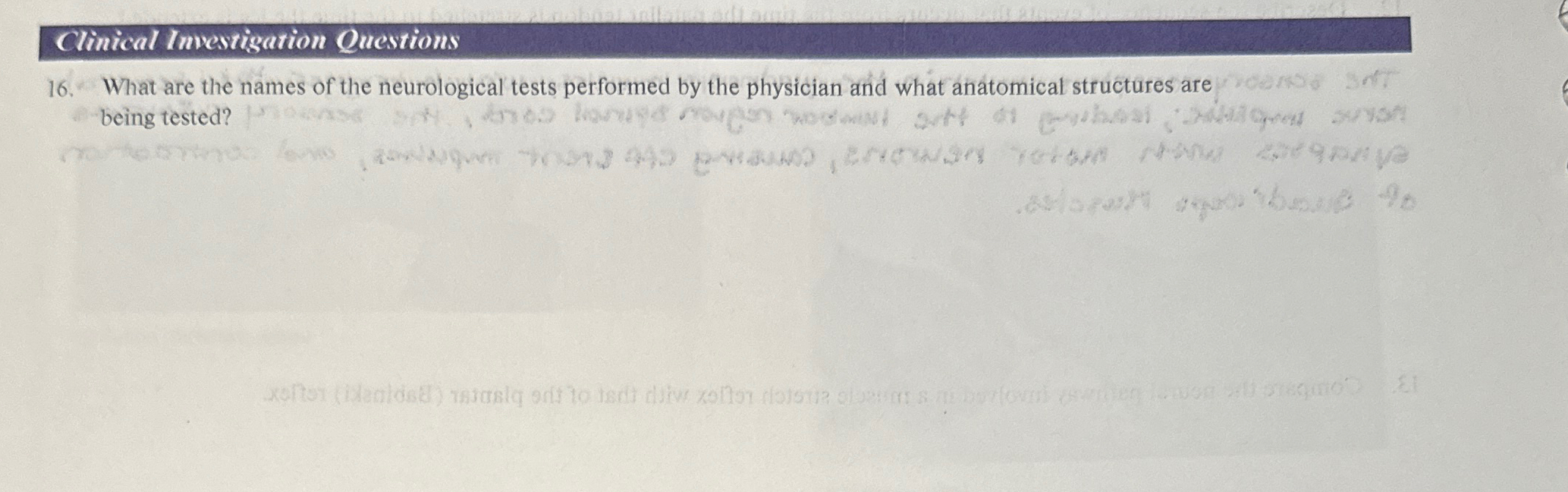 Solved Clinical Investigation Questions16. ﻿What are the | Chegg.com