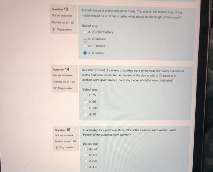 Solved Question 13 A small model of a ship should be made. | Chegg.com